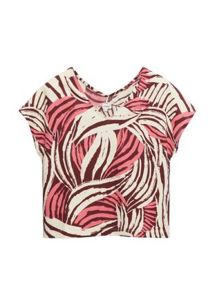 s.Oliver Kurzarmshirt T-Shirt Strukturiertes V-Neck-T-Shirt im Relaxed Fit