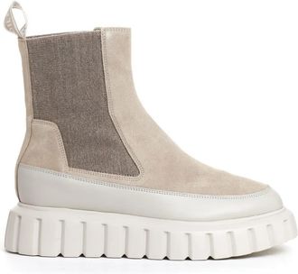 Voile Blanche Voile Blanche Stiefel - Beige Leather And Suede Boots - Gr. 37 (EU) - in Beige - für Damen