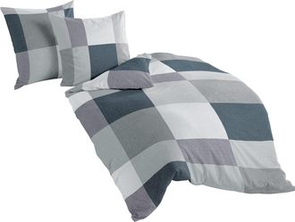 BIERBAUM Bettwäsche 6520, Satin Basic, Designed in Germany, silber 13, 155x220 + 80x80 cm, Komfortgröße