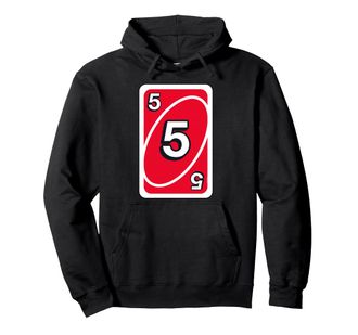 Uno Halloween Red 5 Karte Pullover Hoodie