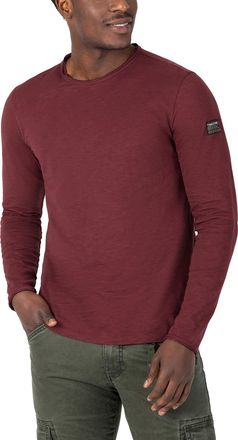 Timezone Herren Ribbed Basic Longsleeve T-Shirt, Amarone red, XXL