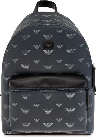 Emporio Armani Homme, Sacs, Vert, Taille: ONE Size Sac &agrave; dos en toile enduite avec aigle imprim&eacute;
