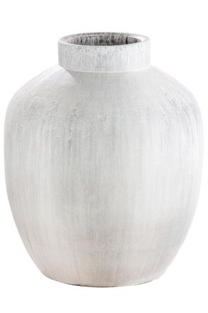 Gilde Vase Silva Keramik wei&szlig; matt H&ouml;he 35 cm Durchmesser 31 cm Dekoration Wohnaccessoire Geschenkidee Home Deko