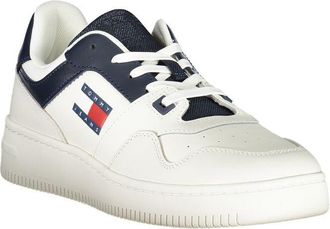 Tommy Hilfiger Leather & Polyester Color-Block Sneaker - White