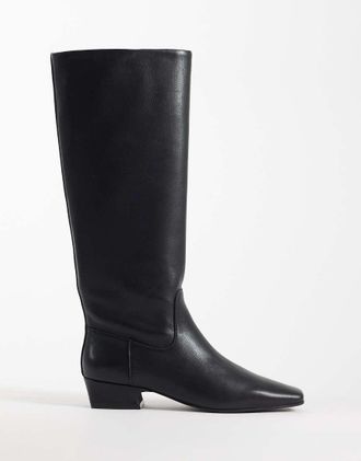 Steve Madden Gwyneth - Bottes montantes en cuir - Noir