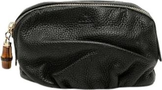 Gucci Pochette cosm&eacute;tique en cuir bambou Pre-owned - Femme - Pre-owned - Noir - Taille: ONE Size