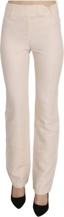 Ralph Lauren Femme, Pantalons, Blanc, Taille: 34 FR Pantalon de ville &eacute;vas&eacute; taille haute