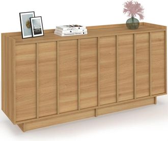 IDMarket Buffet 160 cm ROSIE 4 portes fa&ccedil;on h&ecirc;tre design minimaliste