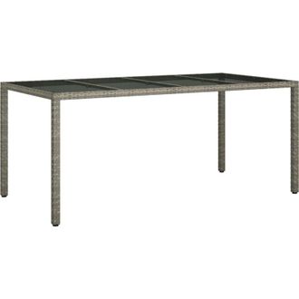 vidaXL Garten-E&szlig;tisch Grau 190 x 90 x 75 cm Poly Rattan Vidaxl