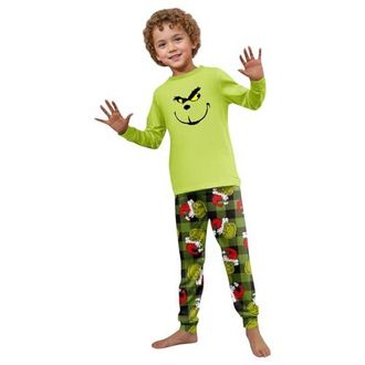 Generic Le Grinch Pyjama Noel Famille De Grinch Assorti Femme Couple Costume Enfant Hiver Ensemble Vetement Garcon Deguisement The Adulte Coton Bebe Ensembles