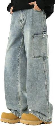 Generic Jean Homme Jeans Homme Jean Homme Regular Confortable Classique Workwear Lav&eacute; Classique Ample Large - Coupe Confortable D&eacute;contract&eacute;e Inspir&eacute;e des Tenu