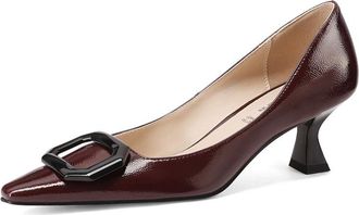Queen Helena Damen Halbschuhe Elegante Gl&auml;nzende Pumps K3965, bordeaux, 39 EU