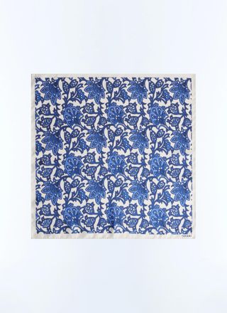 Fursac Pochette en twill de soie &agrave; motif floral - Taille Unique - Homme