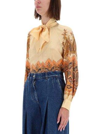 Etro Blue Printed Silk Blouse - Blue