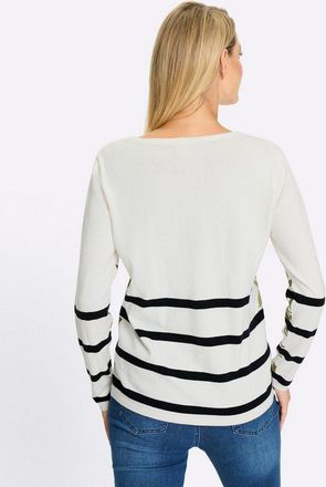 Heine Strickpullover Druck-Pullover Langarm Jersey
