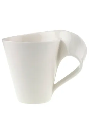 Villeroy & Boch Kaffeebecher New Wave, Wei&szlig;, Keramik, 300 ml, Kaffee & Tee, Tassen, Kaffeebecher