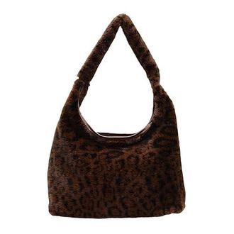 Generic Sac fourre-tout en peluche imprim&eacute; l&eacute;opard, sac bandouli&egrave;re tendance, capacit&eacute; id&eacute;ale pour usage quotidien et f&ecirc;tes