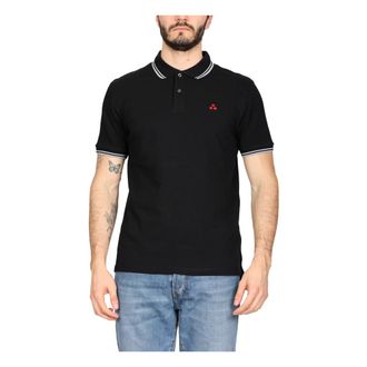 Peuterey Schwarzes Poloshirt mit Besticktem Logo - - Tops - Herren - Schwarzk - M
