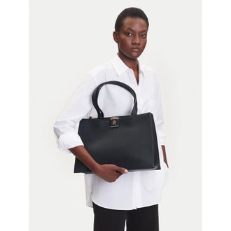 Tommy Hilfiger Handtasche Tommy Hilfiger Th Her Tote AW0AW17191 Schwarz