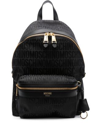 Moschino Rucksack mit Monogramm-Print - Schwarz