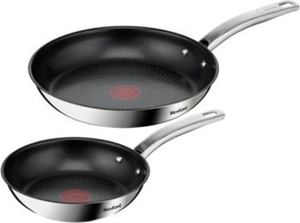T-fal Pfannenset B817S255, Edelstahl, 2-teilig, 2-teilig, Ø 20 cm, Ø 26 cm