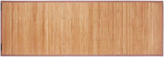 Relaxdays Bambusmatte, 61x182cm, feuchtigkeitsresistent, rutschfest, Bambus Fußmatte Bad, Flur, Küche, Badteppich, Natur