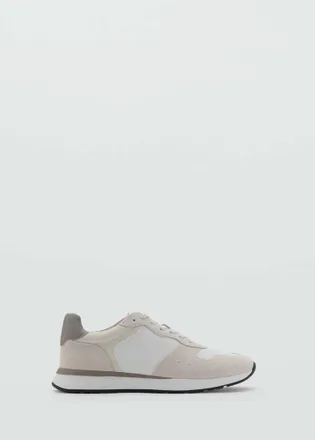 Mango Tennis combin&eacute;es cuir blanc - Homme - 39 - MANGO MAN