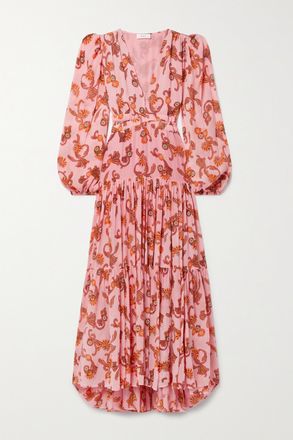 A.L.C. Annie Maxikleid Aus Seidenkrepon Mit Print - Mehrfarbig