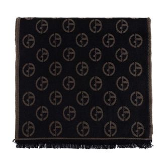 Giorgio Armani Wollschal mit Monogramm - - Accessories - Herren - Blau - ONE SIZE