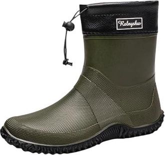 Generic Bottes de pluie tendance pour hommes et femmes, tige courte, semelle antid&eacute;rapante en plastique, bottes chaudes en caoutchouc, chaussures homme taille
