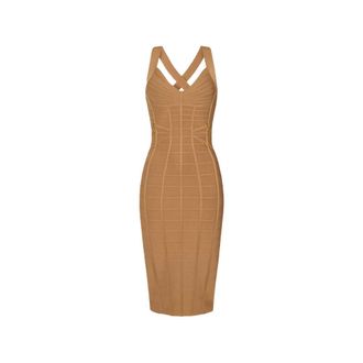 Elisabetta Franchi Viskose-Midikleid - - Dresses - Damen - Beige - L