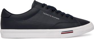 Tommy Hilfiger Sneakers aus Stoff Tommy Hilfiger Vulc Core Rwb Long Lace Lth FM0FM05814 Dunkelblau