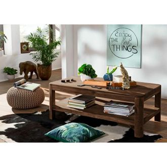 Massivmoebel24 Couchtisch Sheesham 120x70x45 smoked cherry gebeizt TORONTO 105