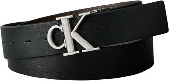 Calvin Klein ADJ/REV LV04D7049G Herren-G&uuml;rtel, 35 mm, Schwarz (Schwarz/CK Dunkelbraun/Antiksilber), 135, Schwarz (Schwarz/Dunkelbraun/Antik-Silber), 135
