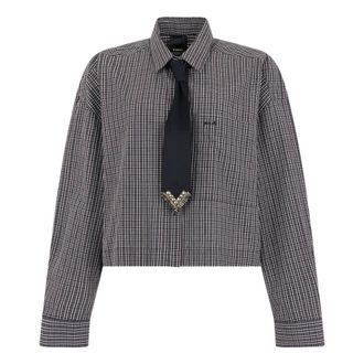 Pinko Cropped Shirt mit Schleife - - Blouses & Shirts - Damen - Schwarzk - XS