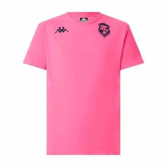 Kappa T-Shirt Rugby Stade Fran&ccedil;ais Paris Rose pour Adulte (FR/ES, Alpha/Lettres, TG, Taille Normale, Taille Normale, Rose)