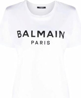 Balmain Femme, Tops, Blanc, Taille: 42 FR GAB T-shirt Blanc/Noir