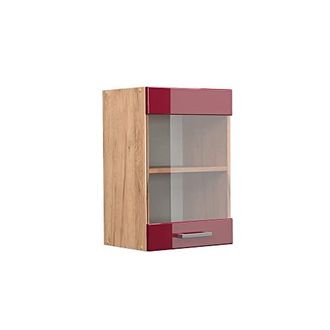 Vicco Armoire en Verre R-Line, Rouge Brillant, 40cm