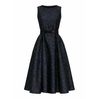 Max Mara &Auml;rmelloses Jacquard-Kleid - - Dresses - Damen - Blau - S