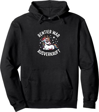 Mapanoli Design Rentier War Ausverkauft - Lustiges Weihnachts Einhorn Pullover Hoodie
