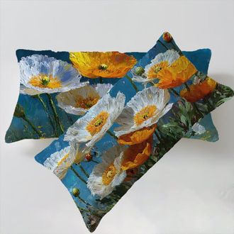 Generic Kissenbezug 50x70cm Gebranntes Orange Kissenbez&uuml;ge Blumen Kissenbez&uuml;ge Pillow Cover Dekokissen Samt 2er set Beidseitig Bedruckt Weich Bequem Waschbar 