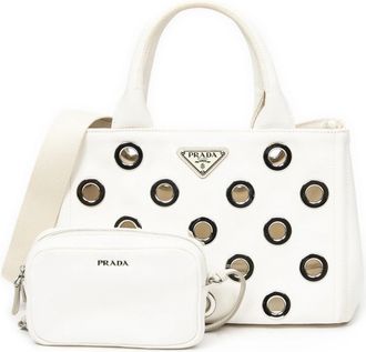 Prada Crossbody Bags - Small Grommet Canapa Tote - Gr. unisize - in Weiß - für Damen