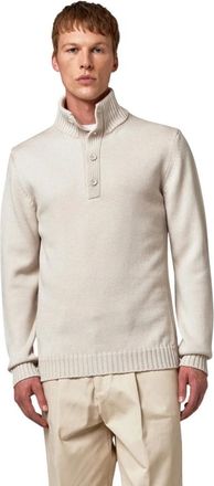 Alpha Studio Homme, Pulls, Blanc, Taille: 2XL Pull Col Roul&eacute; en Laine M&eacute;rinos