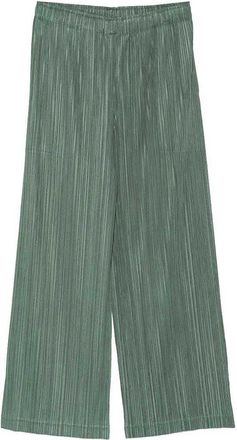 Pleats Please Issey Miyake Casual Hose - Gr&uuml;n