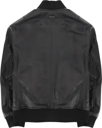 HUGO BOSS Lamb Leather Jacket - Black