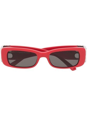 Balenciaga lunettes de soleil Dynasty &agrave; monture rectangulaire - Rouge