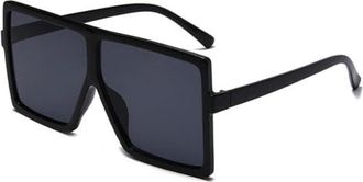Generic Lunettes de soleil surdimensionnées pour femme - Noir - Tendance - Carré - Rétro - Grand cadre - Vintage - Lunettes féminines - C11, taille unique 202