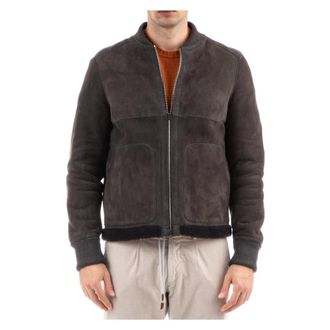 Salvatore Santoro Graue Baseball-Kragen Vollrei&szlig;verschluss Jacke - - Jackets - Herren - Grau - L