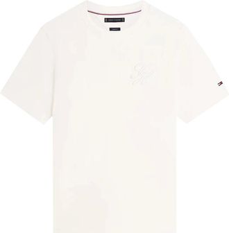 Tommy Hilfiger Homme, Tops, Blanc, Taille: L Script Light Interlock Tee