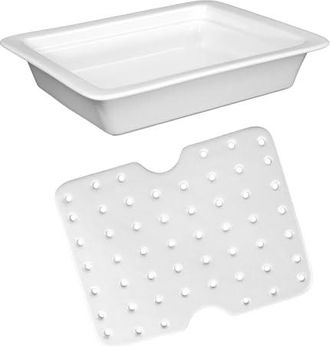 Holst Porzellan GN 1-2 65 SET 2 2-tlg. Fritaten-GN-Abtropfset Set 1/2 65 mm Weiß 26,5 x 32,5 x 6,5 cm 1 Set